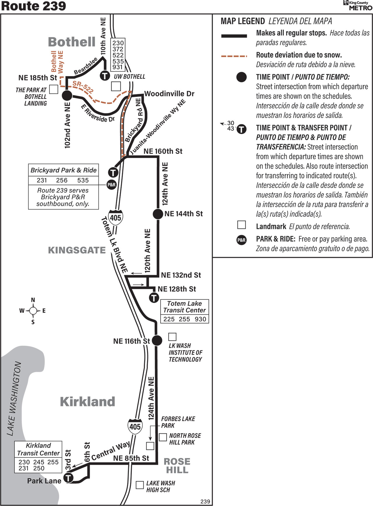 Schedules and maps - King County, Washington