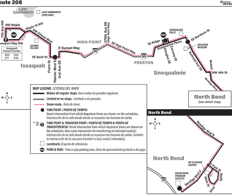 Snow routes - King County, Washington