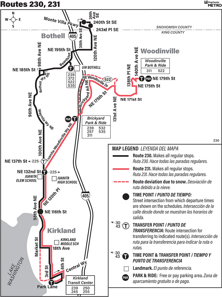 Snow routes - King County, Washington