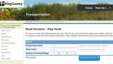 Map and Record Center - King County, Washington